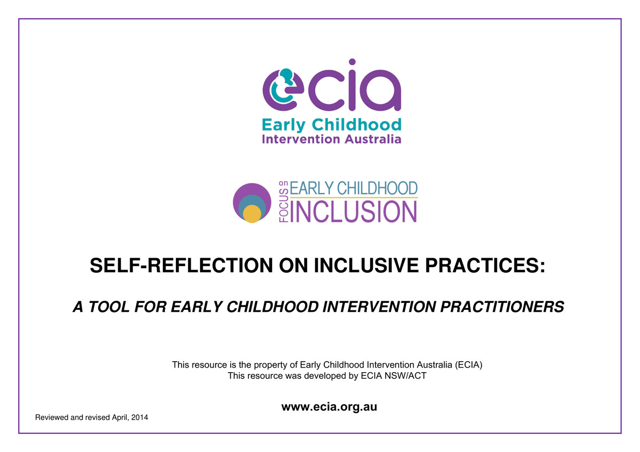 ECIA Inclusion Self Reflection Tool by ECIA - Flipsnack