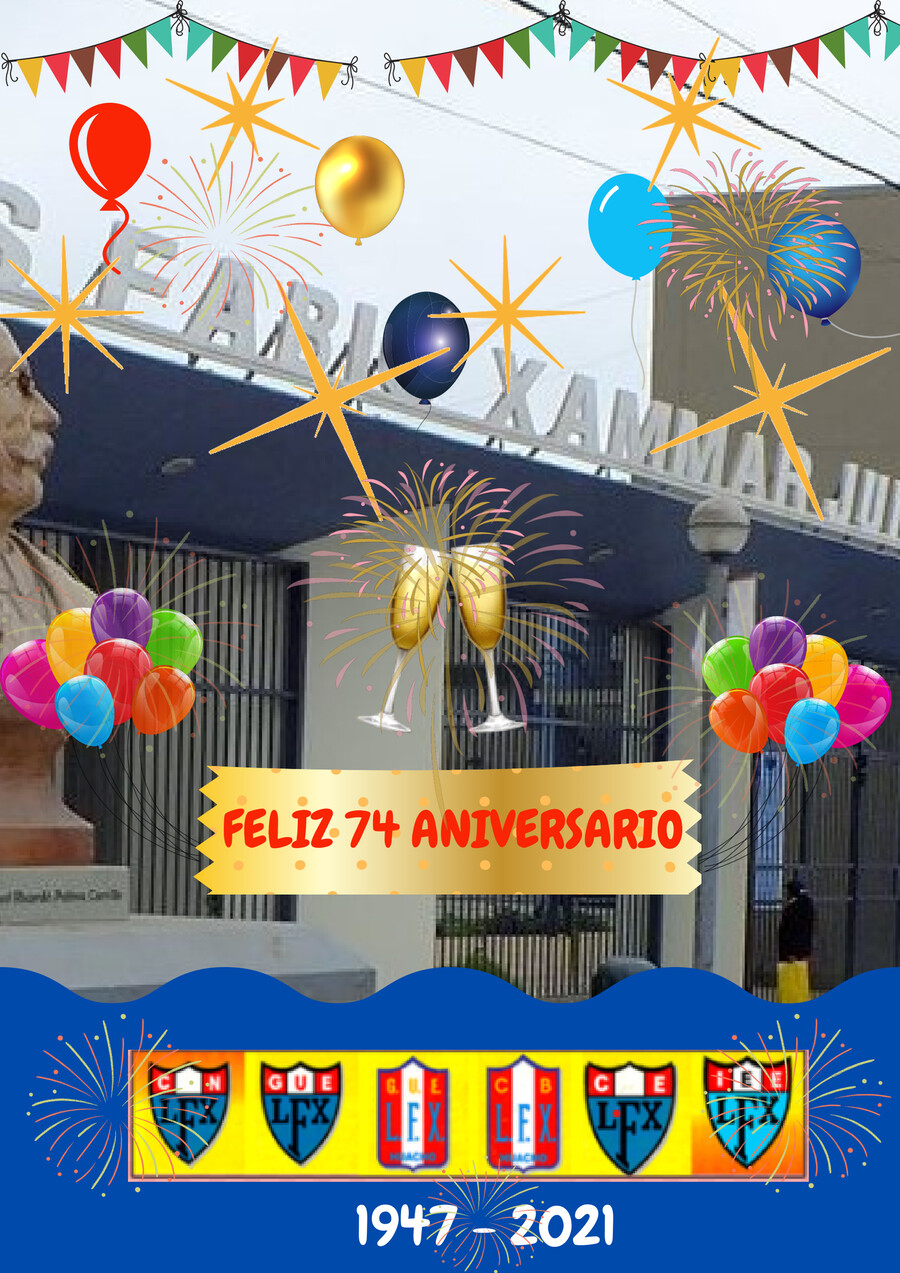 PROGRAMA DE ANIVERSARIO 74 AÑOS IEE LUIS FABIO XAMMAR JURADO. by ...