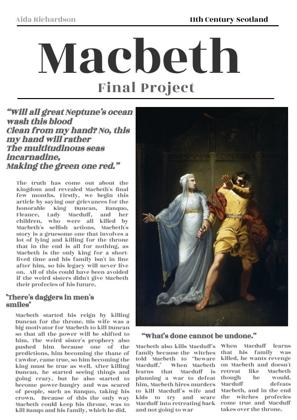 Macbeth Final Project - Aida Richardson by aida richardson - Flipsnack