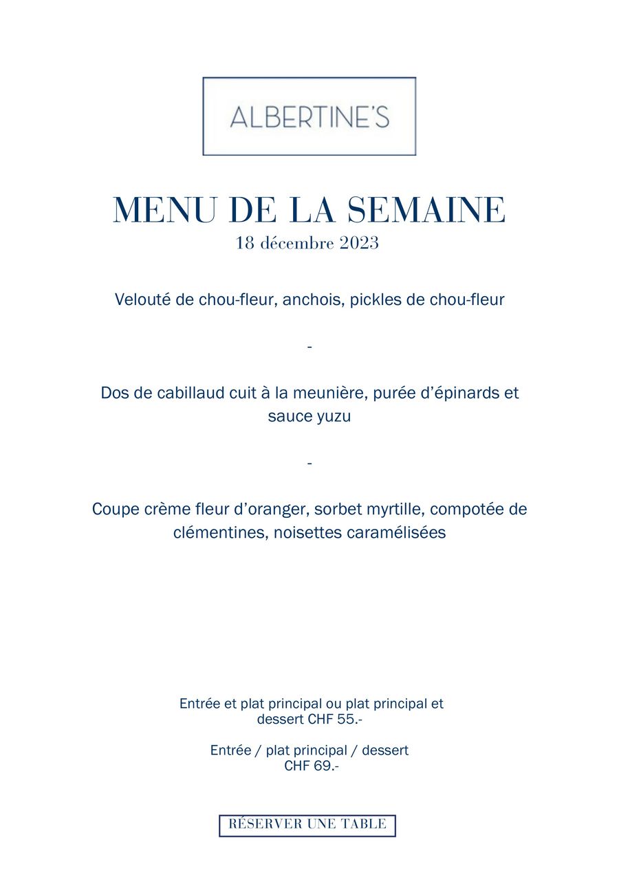 Albertine's - Menu by Beau-Rivage Genève - Flipsnack