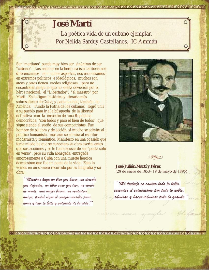 José Martí: la poética vida de un cubano. by profenely - Flipsnack