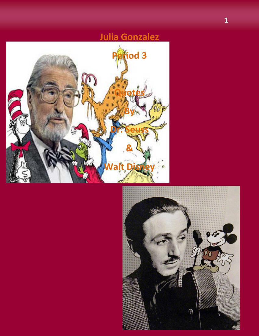 Dr. Seuss and Walt Disney Quotes by Julia - Flipsnack