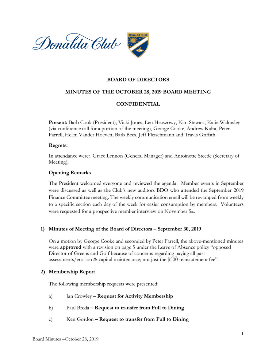 Board Meeting Minutes Shelf by Donalda Club - Flipsnack