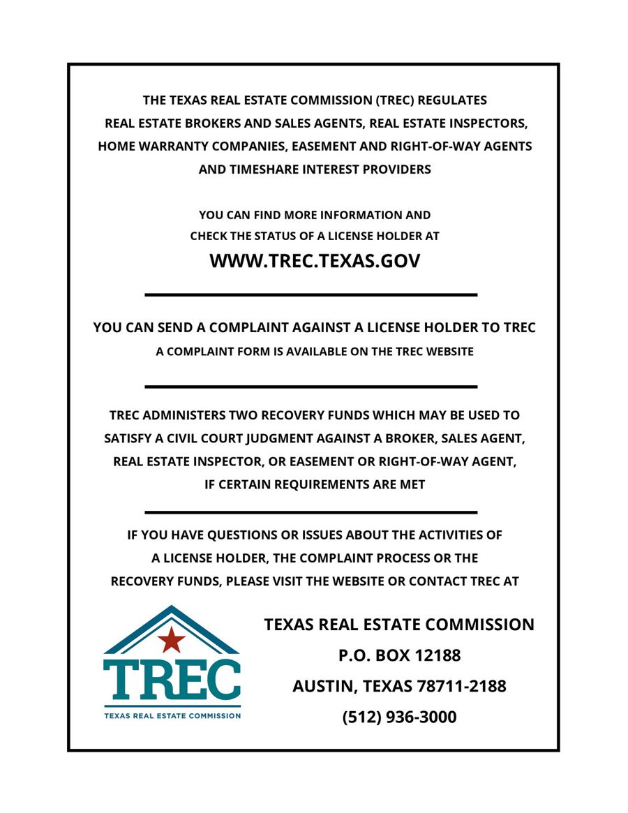 Texas Real Estate Commission Consumer Protection Notice by tricci ...
