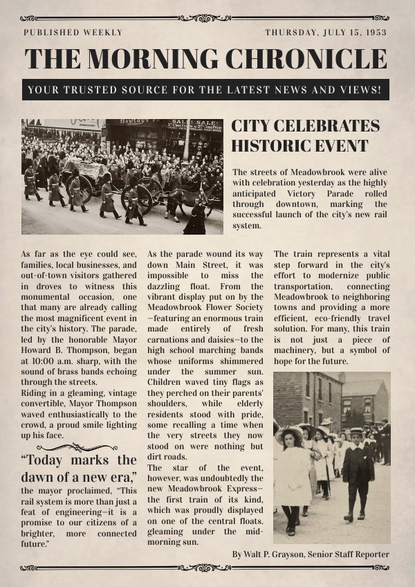 Retro newspaper template by Flipsnack templates - Flipsnack