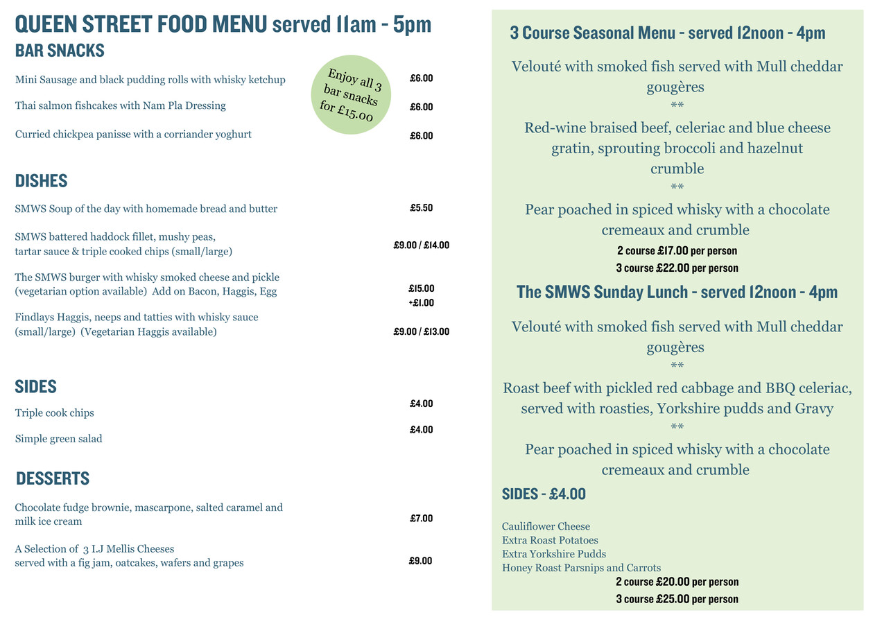 SMWS Queen Street Members Lounge Menu by Sarah Prior - Flipsnack