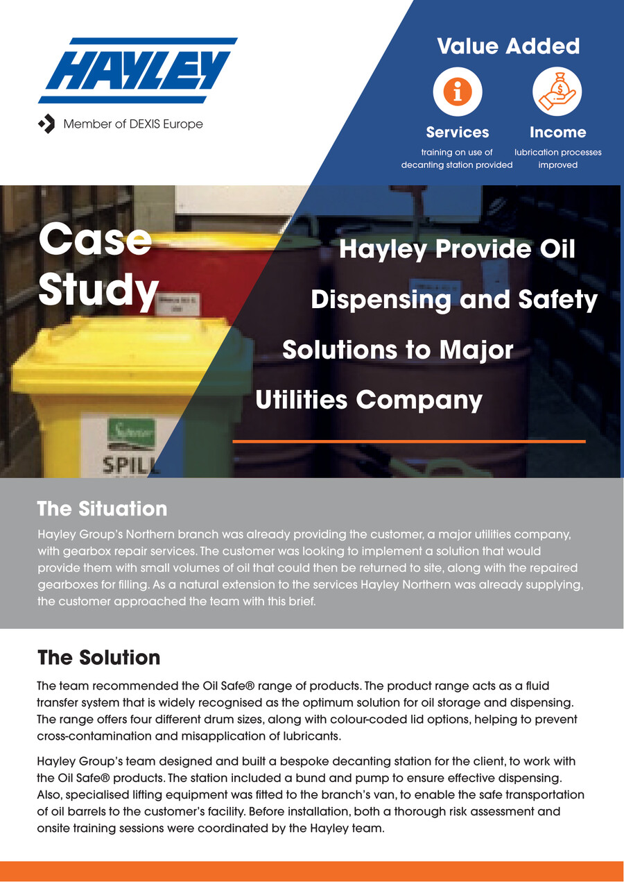 CS019 Hayley Provide Oil Dispensing for Major Utilities Comp by HAYLEY ...