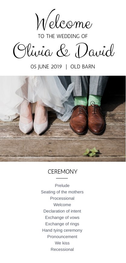 Traditional Wedding Program Template by Flipsnack templates - Flipsnack