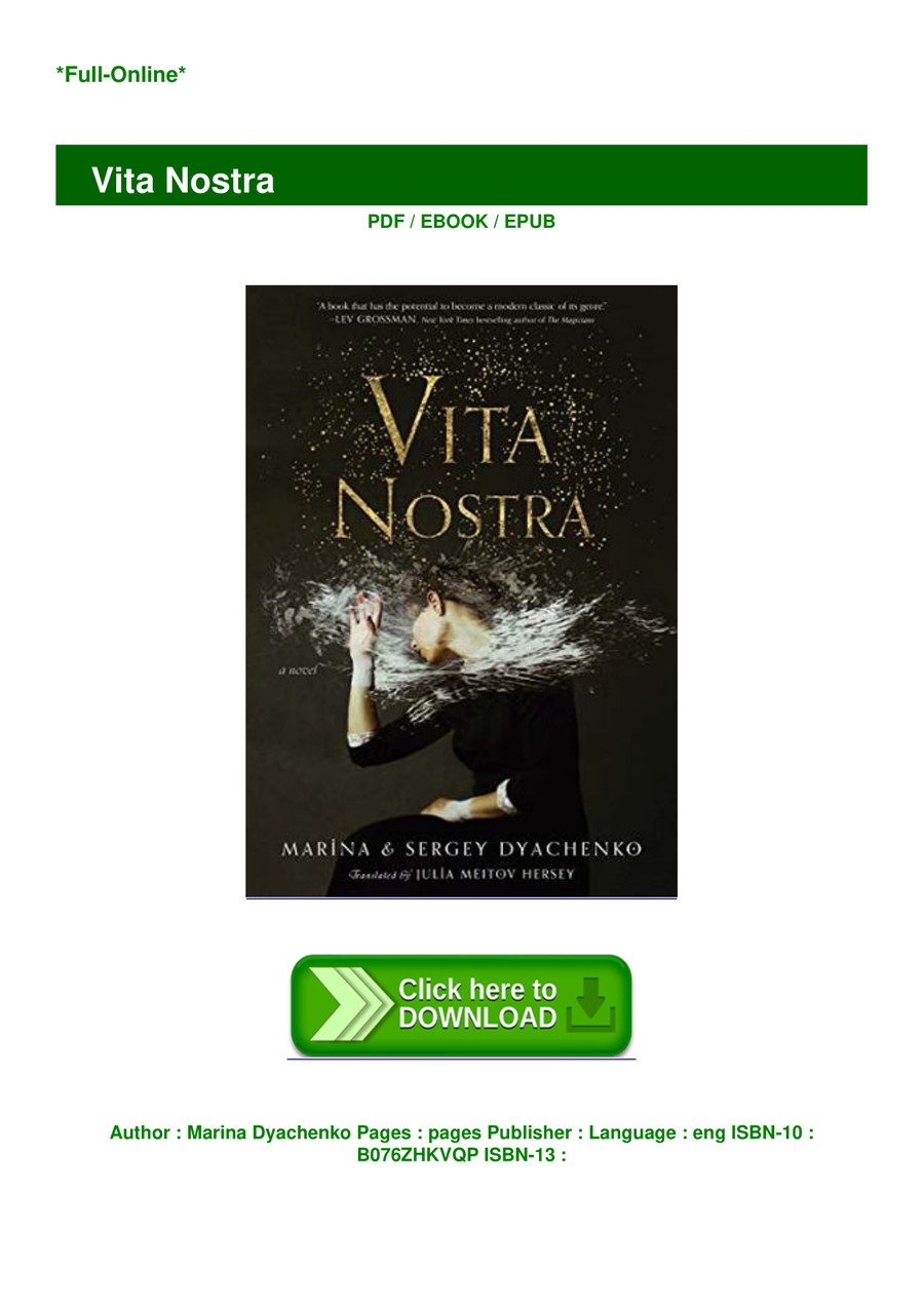 PDF File (Vita Nostra) [E.P.U.B] by~Marina Dyachenko by Sal020David ...