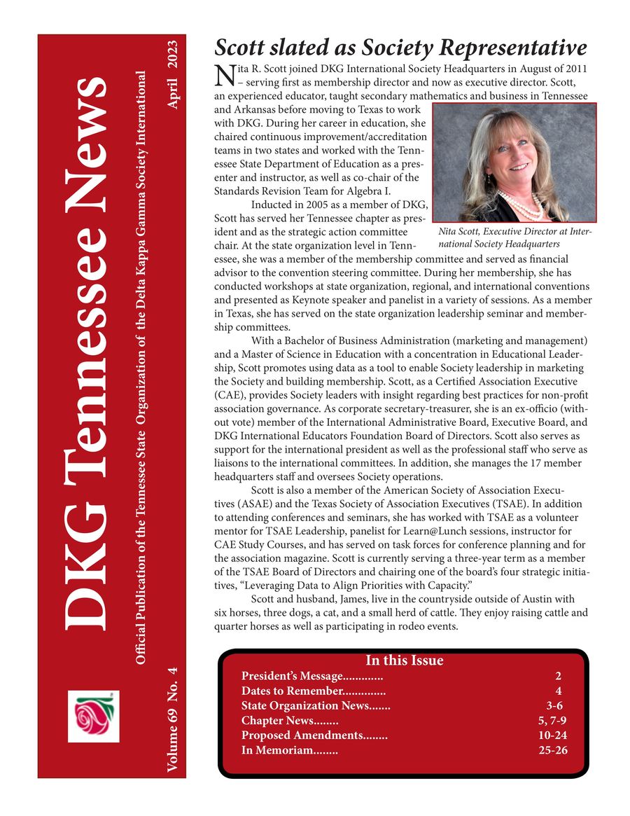 DKG TN NEWS April 2023 by Michelle Steen - Flipsnack