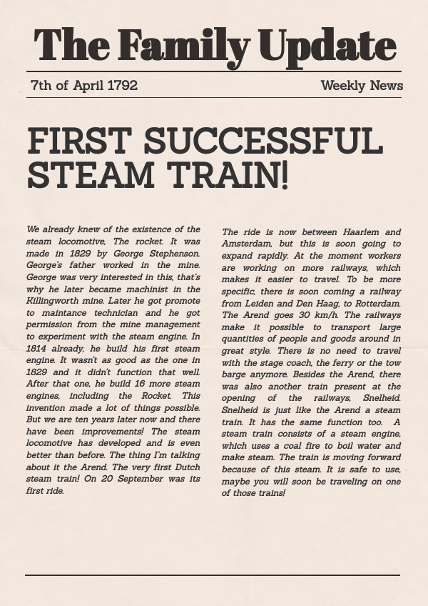 History newspaper Industrial Revolution -Sanne & Iris- by Iris - Flipsnack