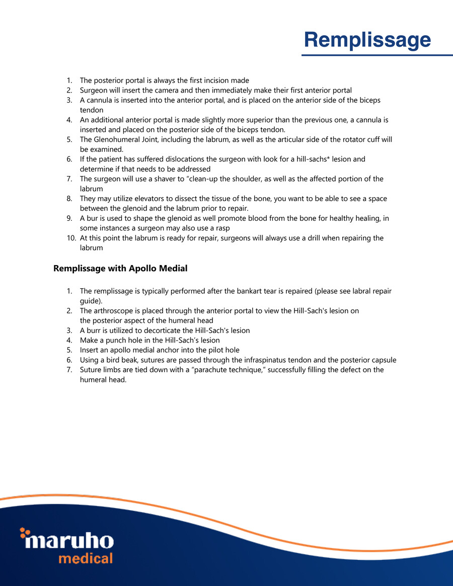 Remplissage Procedural Guide by maruho medical - Flipsnack