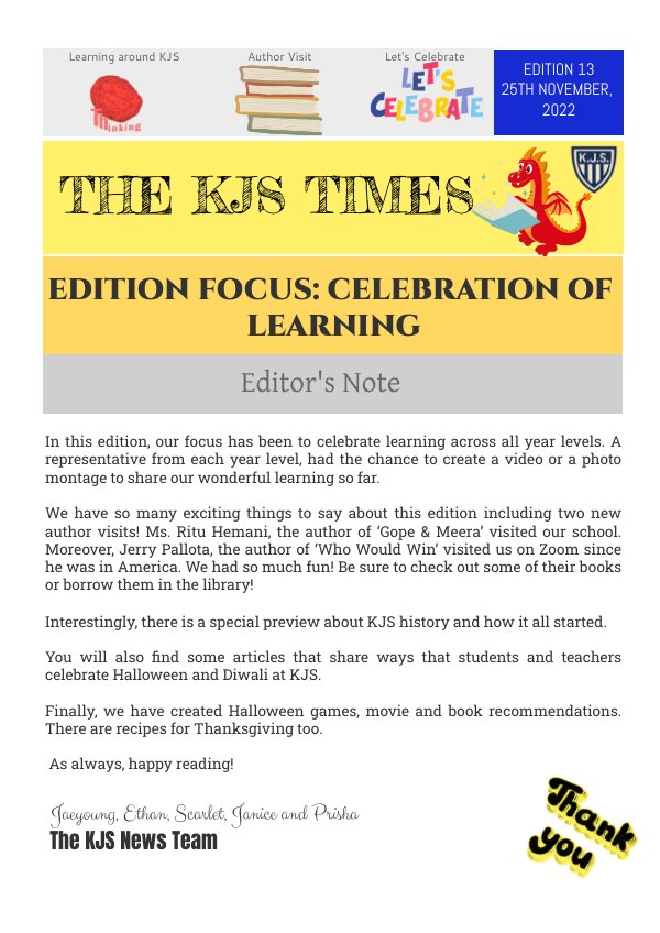 The KJS Times - Edition 13 (25TH NOVEMBER) by Kowloon Junior... - Flipsnack