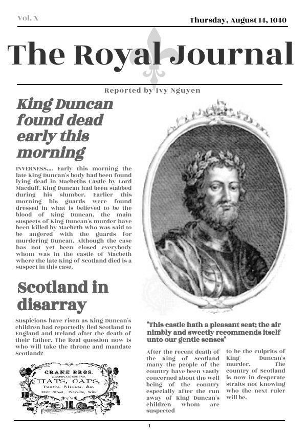 Macbeth Newspaper by 0opingpingo0 - Flipsnack