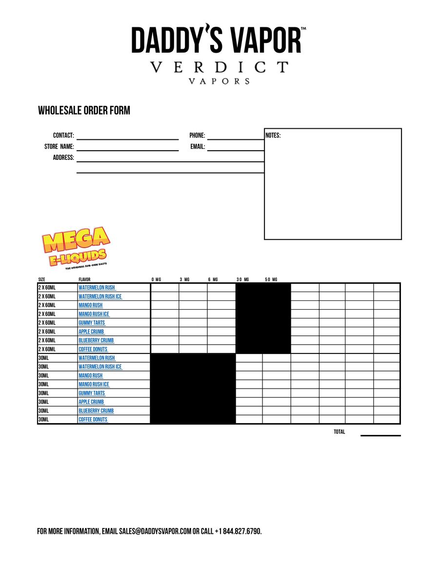 Verdict Brands Order Form by Daddy's Vapor - Flipsnack