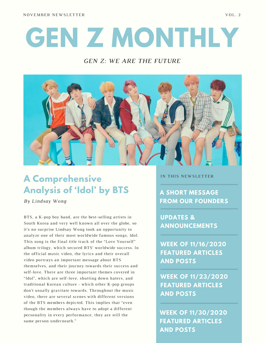 Gen Z Monthly - November Newsletter by Claire Yang - Flipsnack
