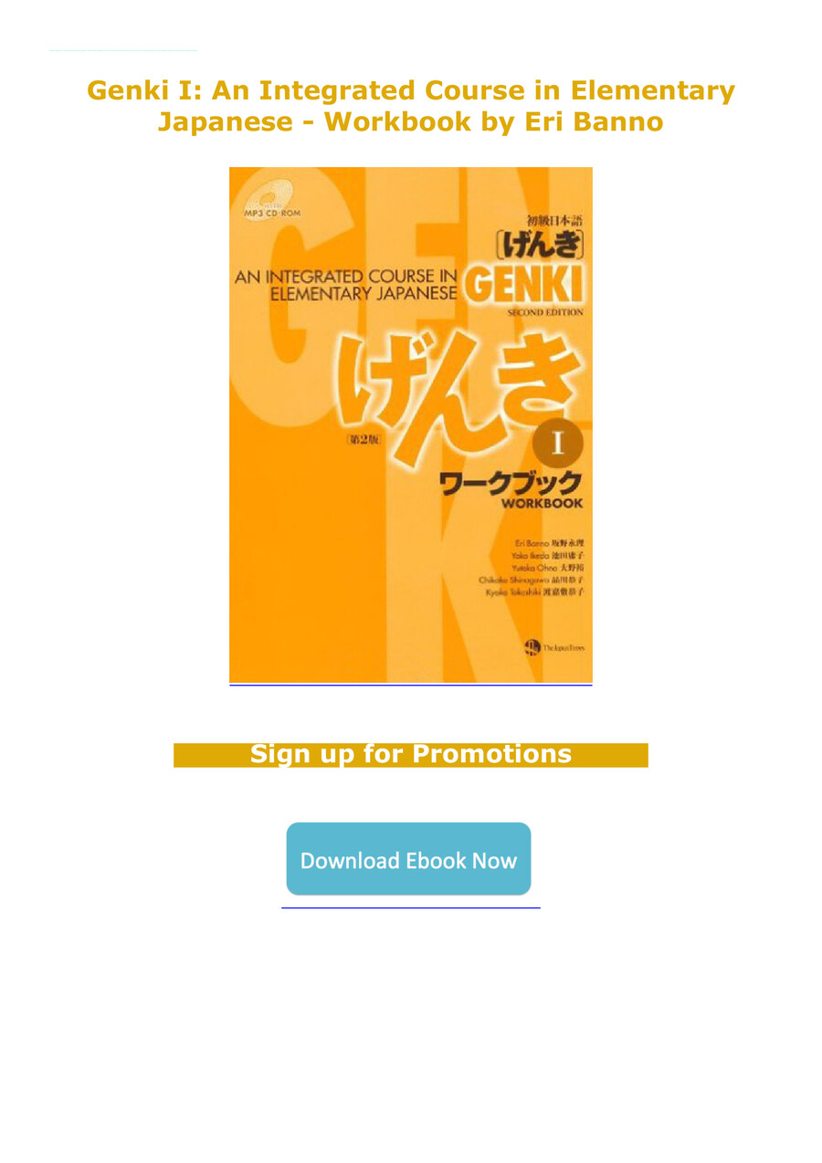 Genki I: An Integrated Course in Elementary Japanese - Workbook by ...