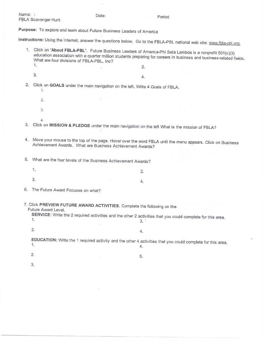 Standard 1: Minnifield FBLA Activities by Marcus T Minnifield - Flipsnack