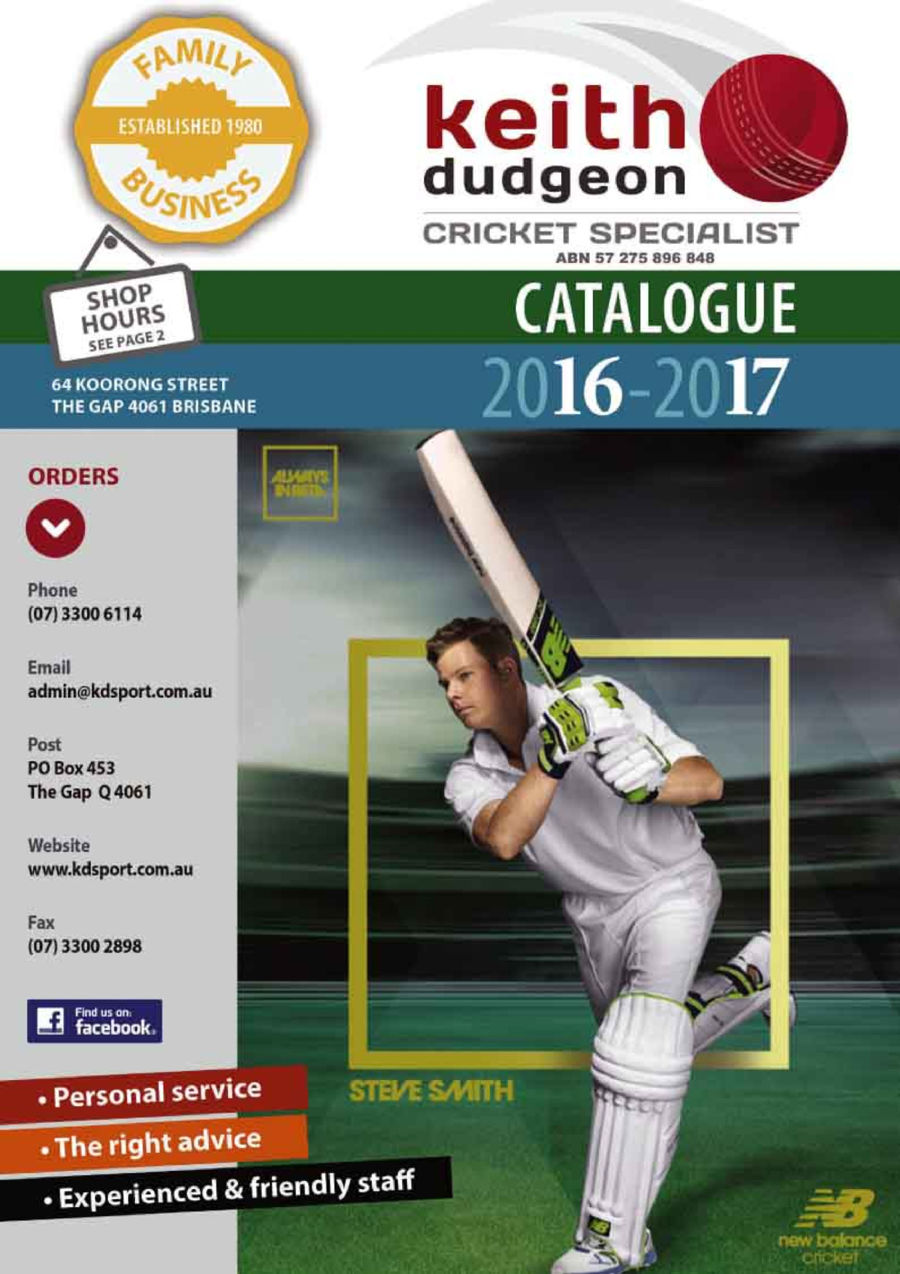 KEITH DUDGEON CRICKET CATALOGUE 2016/2017 by Michael - Flipsnack