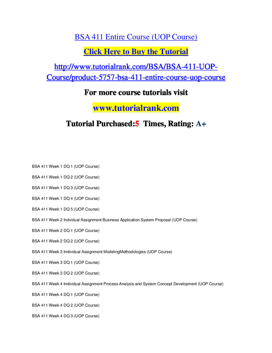 BSA 411 Course Success Begins / tutorialrank.com by 976DDC98B7A - Flipsnack