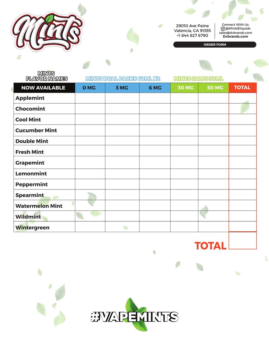 Mints Order Form Editable_ Jan 2025 by Daddy's Vapor - Flipsnack