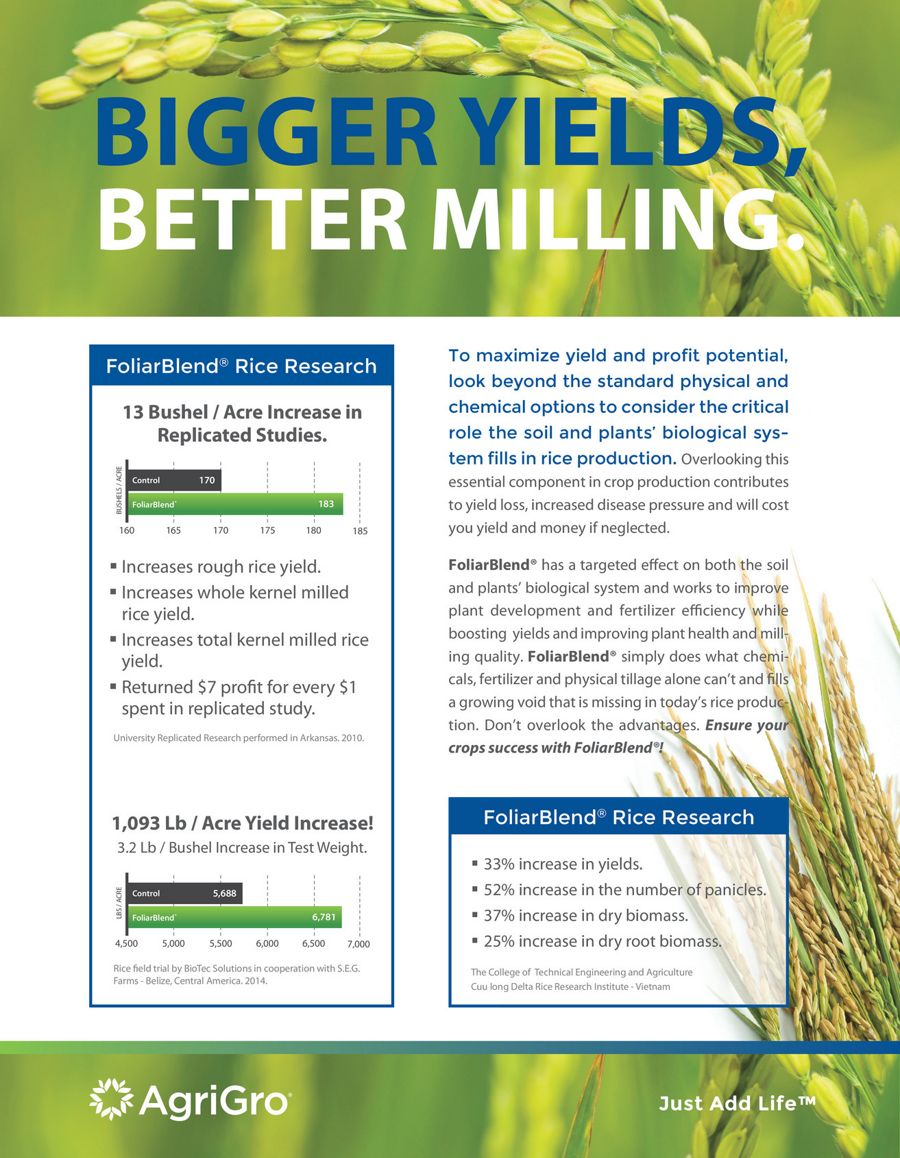 FoliarBlend rice flyer by AgriGro Inc - Flipsnack