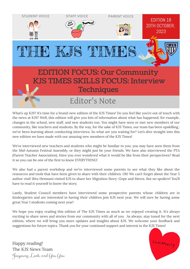 The KJS Times - Edition 18 (20th October) by Kowloon Junior... - Flipsnack