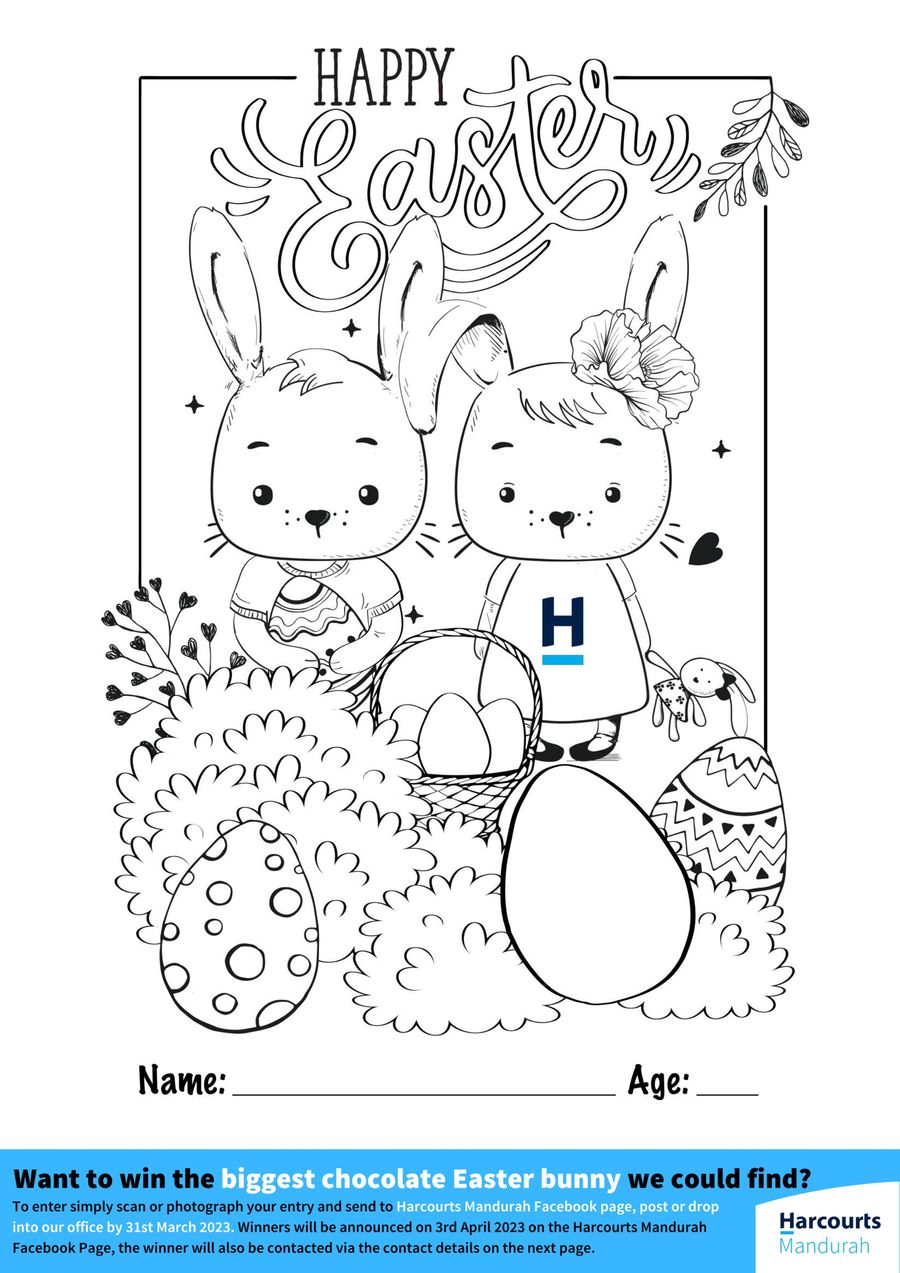 Easter Colouring Competition 2023 by Harcourts Mandurah - Flipsnack