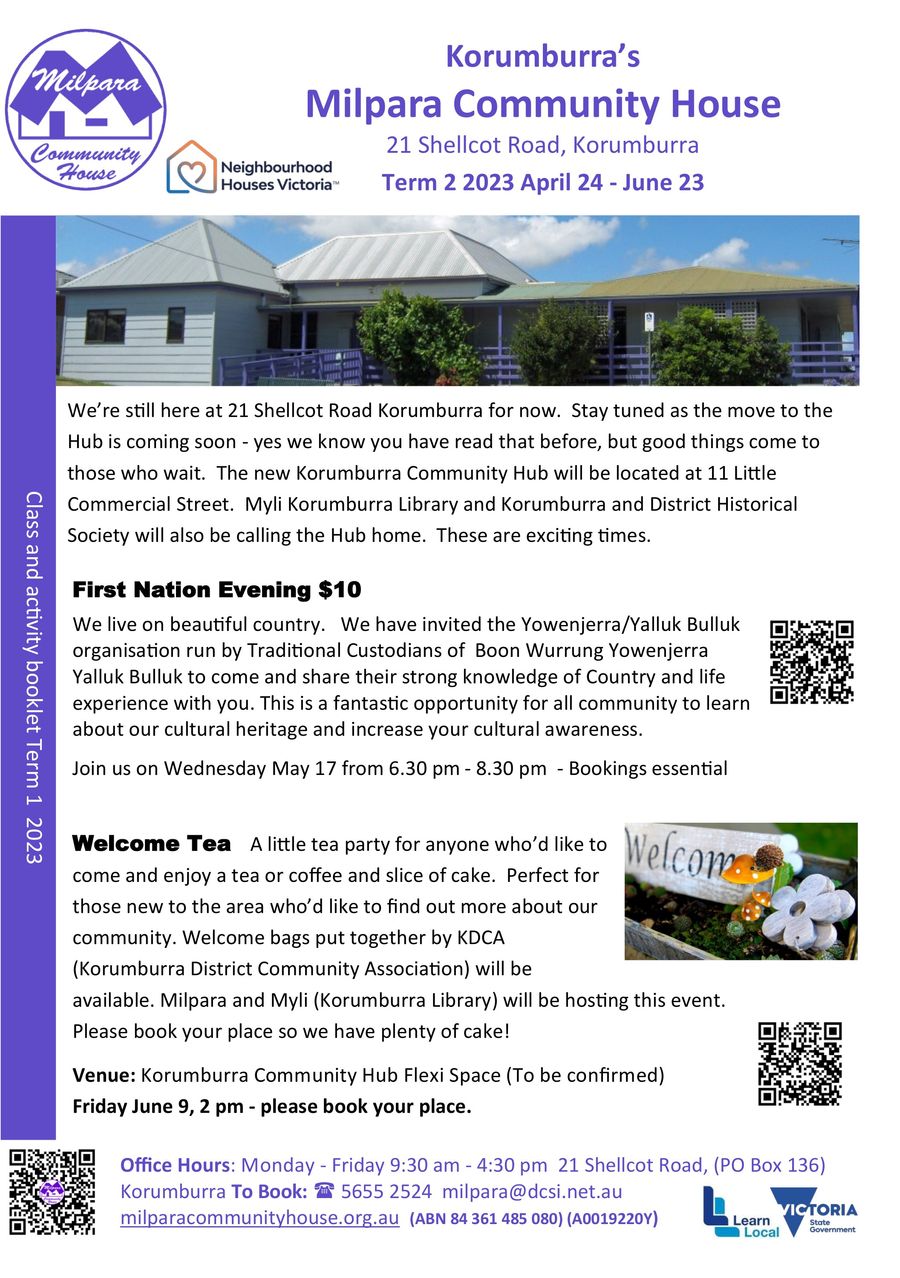 Milpara Community House Term 2 2023 Program by Belinda - Flipsnack