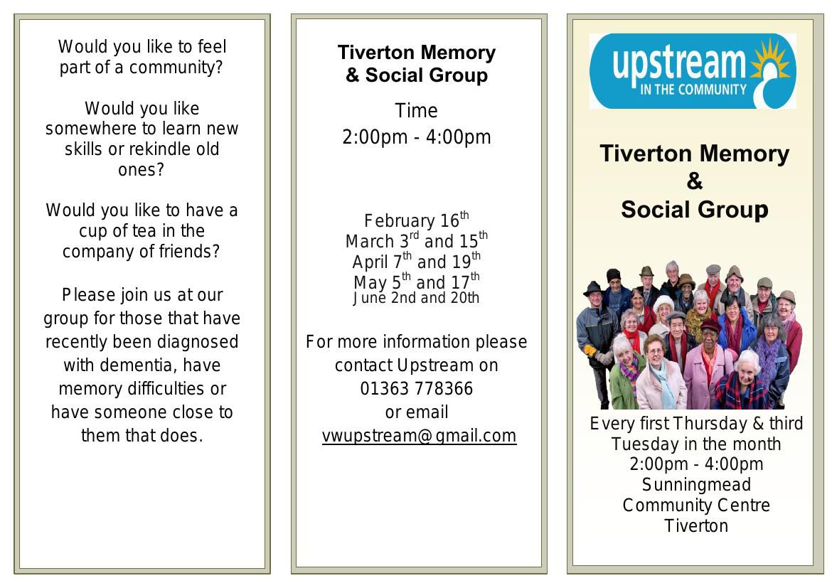 Tiverton Memory Group - Leaflet by Upstream HLC - Flipsnack