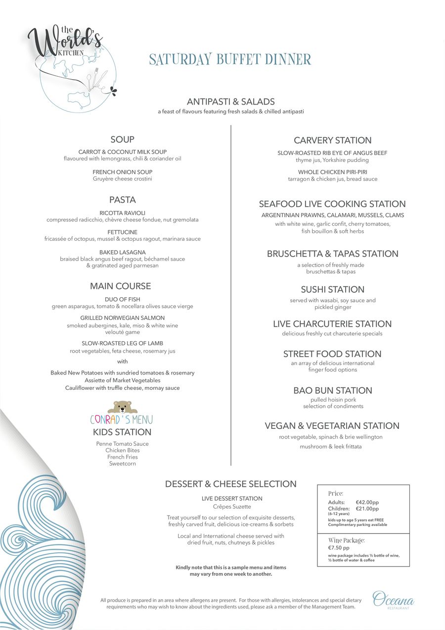 Oceana Weekend Buffets Menus by Hilton Malta - Flipsnack