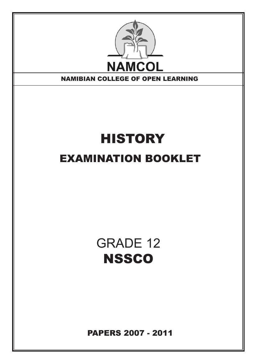 NSSCO HISTORY EXAMINATION BOOKLET 2007-2011 by Jason Raymond - Flipsnack