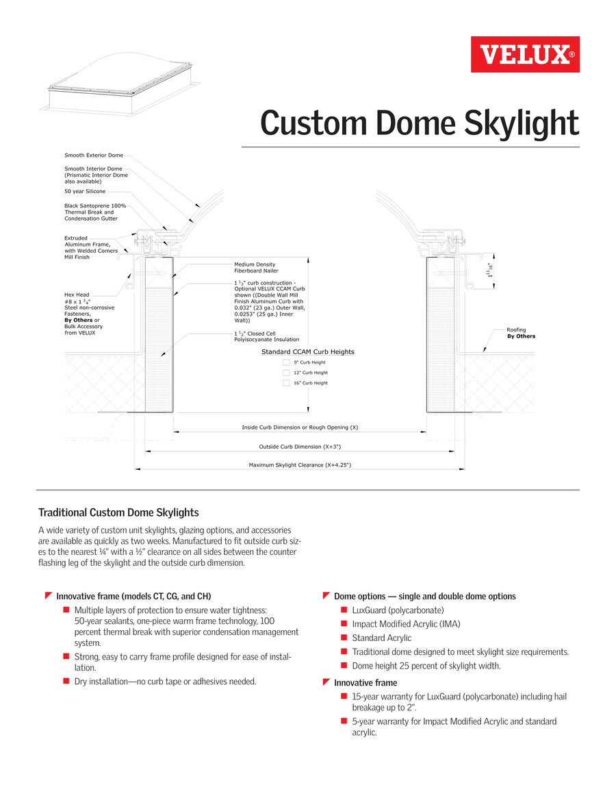 V-4476 VELUX Custom Dome Skylights by VELUX Skylights