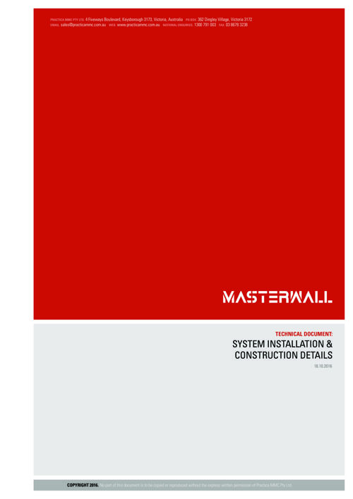 MasterWall System Installation & Construction Details Manual by ...