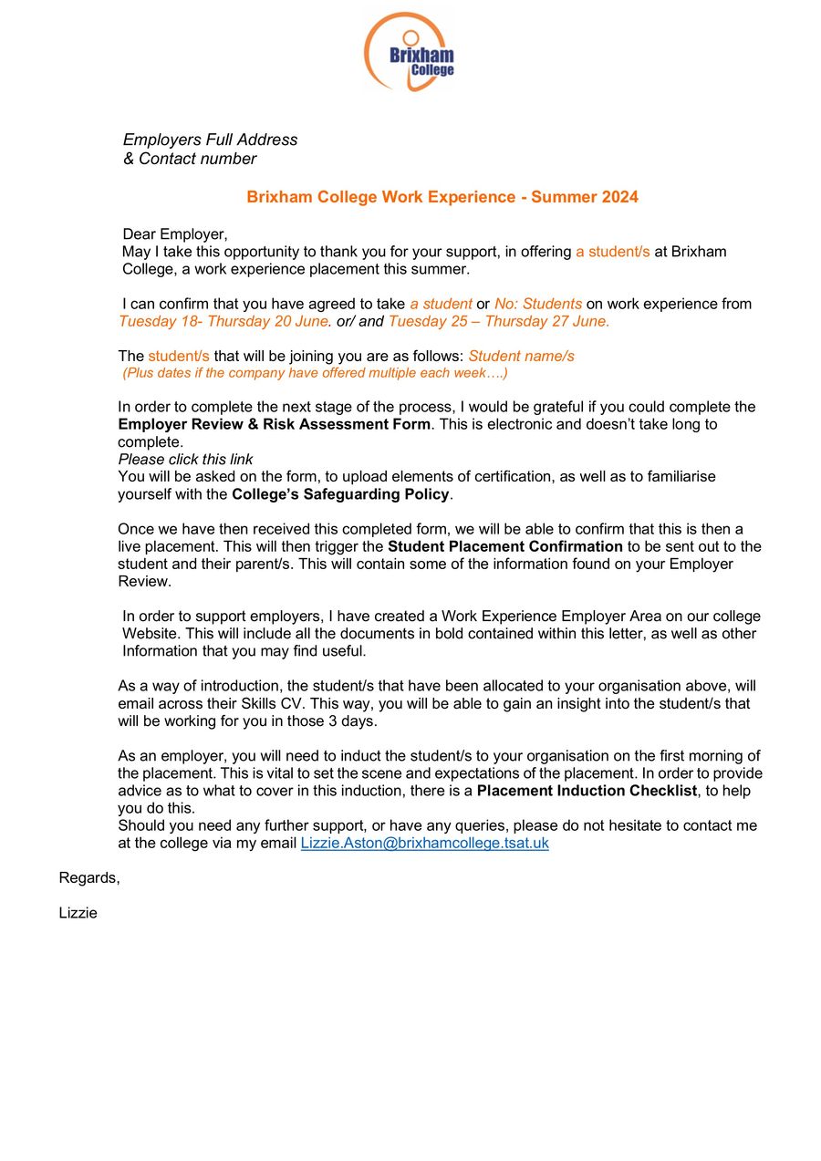 Student Placement Confirmation by John TOWNSEND - Flipsnack