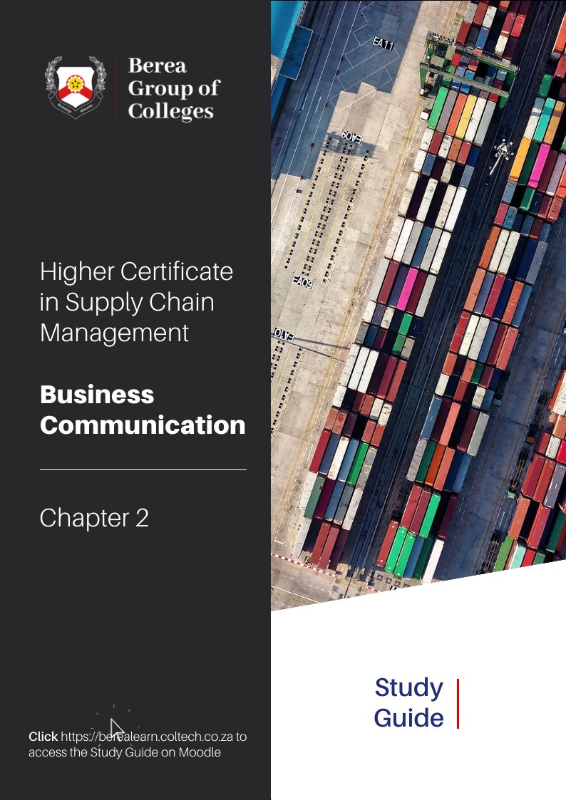 HC in Supply Chain Management: Business Communication Chapter 2 by E ...