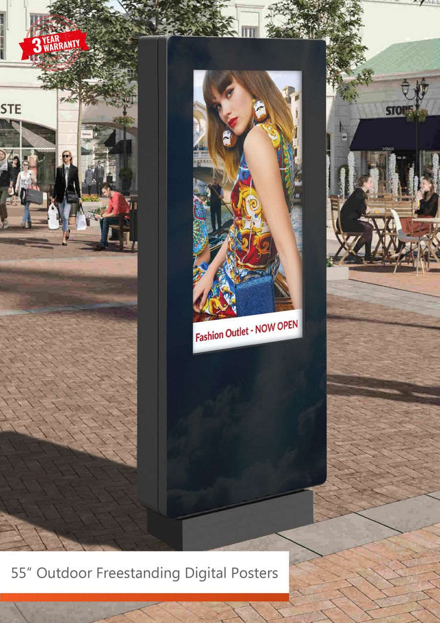 55 inch Outdoor Freestanding Digital Posters - OT55E by Visual ...