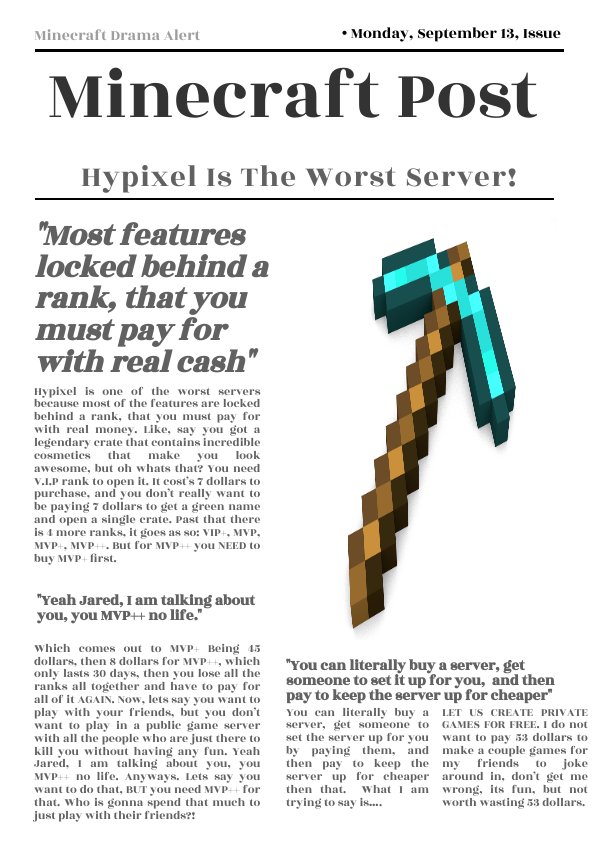 Minecraft Article by Deklan Mcintosh - Flipsnack