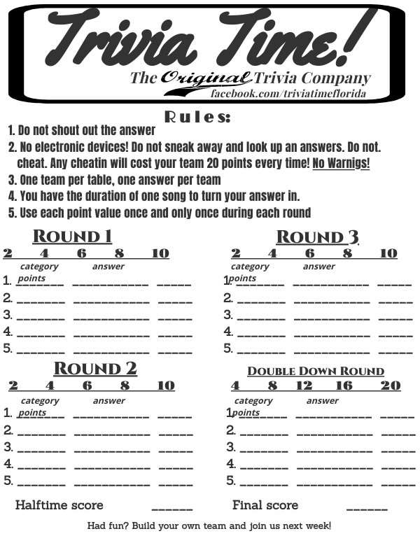 Trivia Time by - Flipsnack