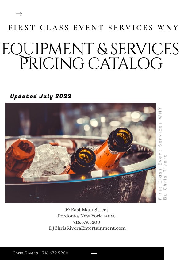 First Class Event Services WNY Equipment & Services Pricing by Christopher - Flipsnack