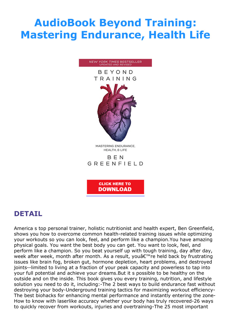 AudioBook Beyond Training: Mastering Endurance, Health Lif by foydosokni - Flipsnack