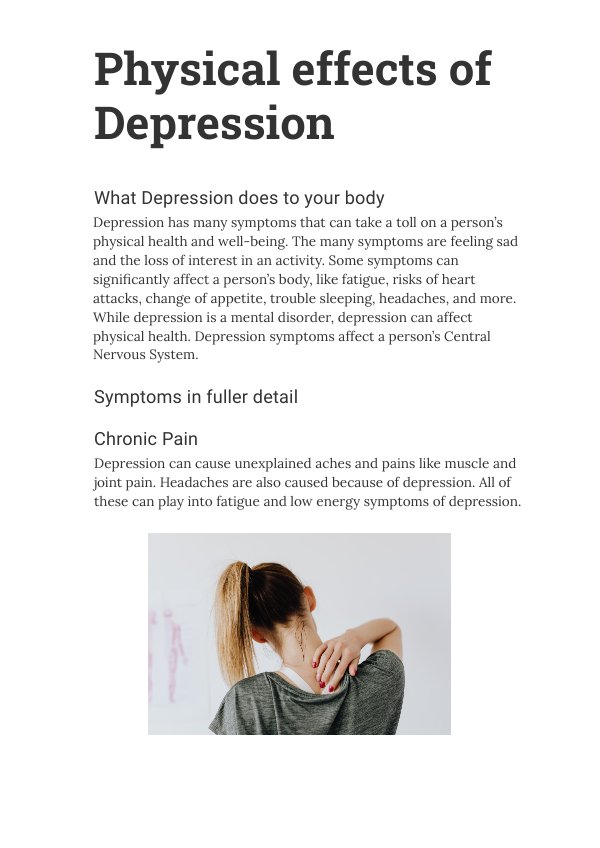 Physical effects of Depression by Henry - Flipsnack