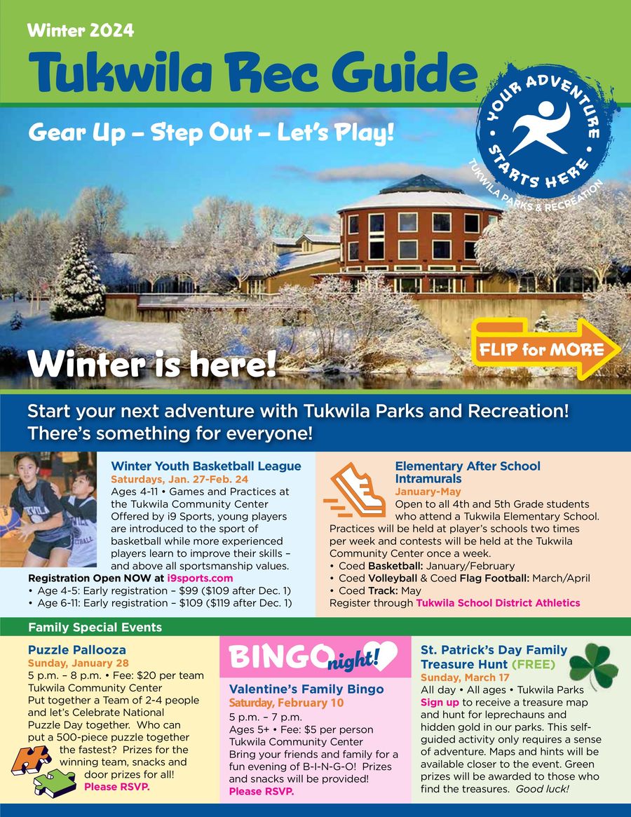Tukwila Parks & Recreation Winter 2024 Rec Guide by Michael May - Flipsnack