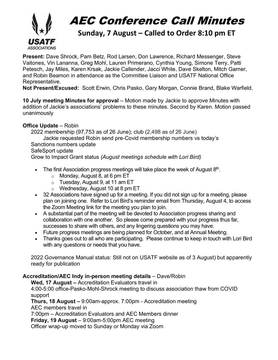 7 August'22 AEC Conference Call Minutes by sarah.linehan - Flipsnack