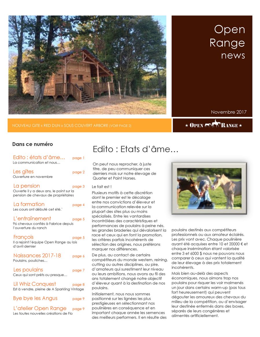 Open Range Newsletter by Jean-Pierre Leconte - Flipsnack