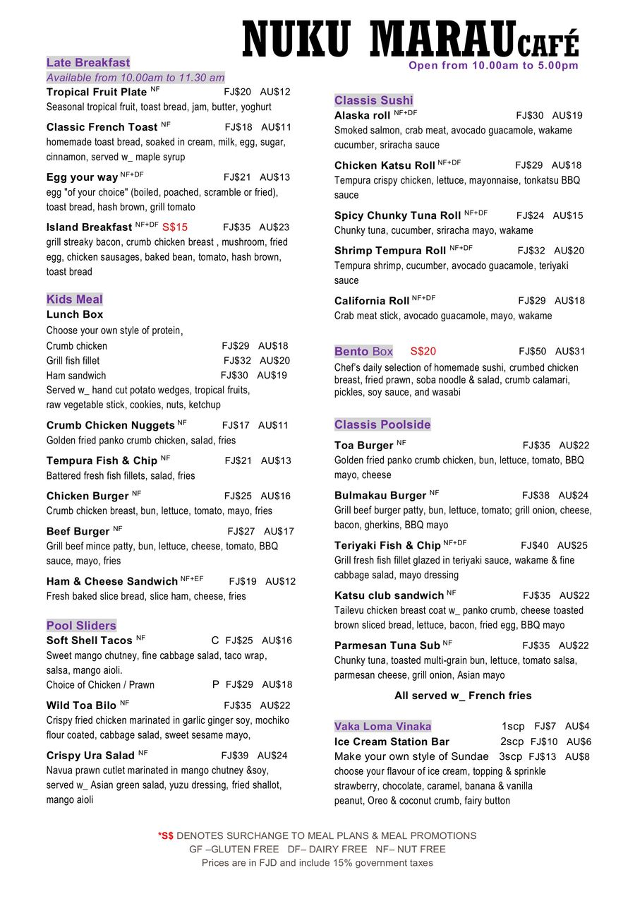 Nuku Marau Restaurant Menu 230303 by OUTRIGGER... - Flipsnack