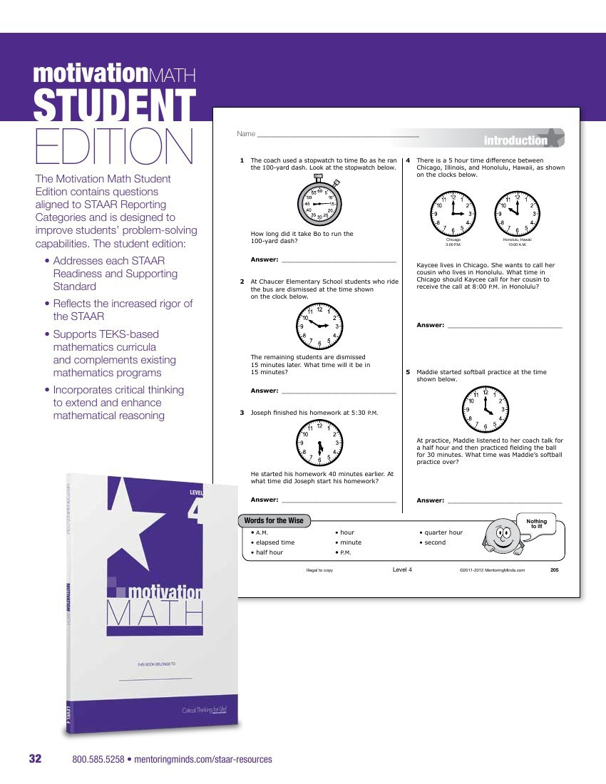 STAAR Motivation Math Level 4 by MentoringMinds - Flipsnack