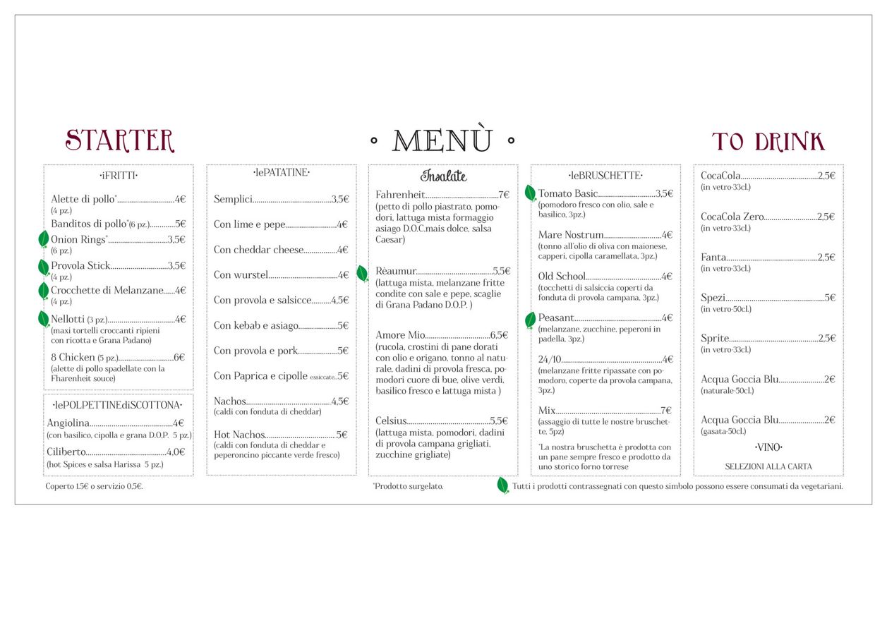 FAHRENHEIT MENU' by attilio - Flipsnack