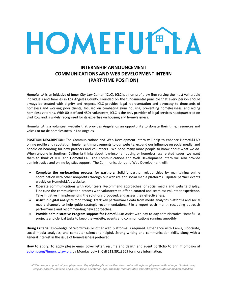 Homeful.LA Fall Internship Announcement by Zach - Flipsnack