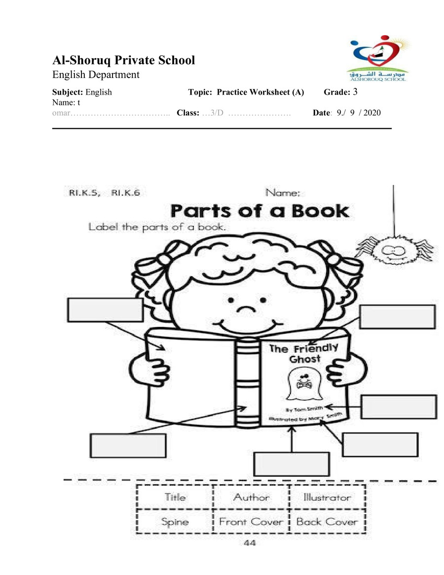 Parts Of The Book Grade 3 By Flipsnack